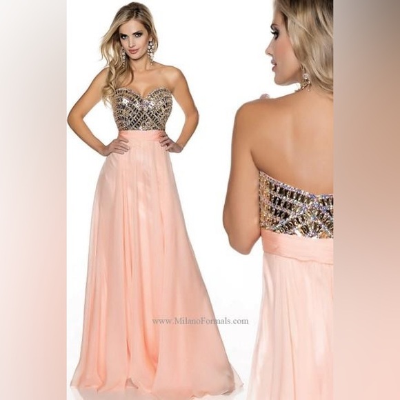 Milano Formals | Dresses | Milano Formals Strapless Prom Dress | Poshmark